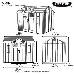 Lifetime 10' x 8' Rough Cut Outdoor Storage Shed