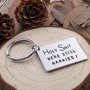 Fleure Esme Funny Anniversary Keychain Gifts For Men Him Her Husband Wife Valentine Day Gifts For Hubby Wifey Couple Birthday Gifts For 5th 10th 20th Anniversary Wedding Gag Gifts Key Chain Men Women