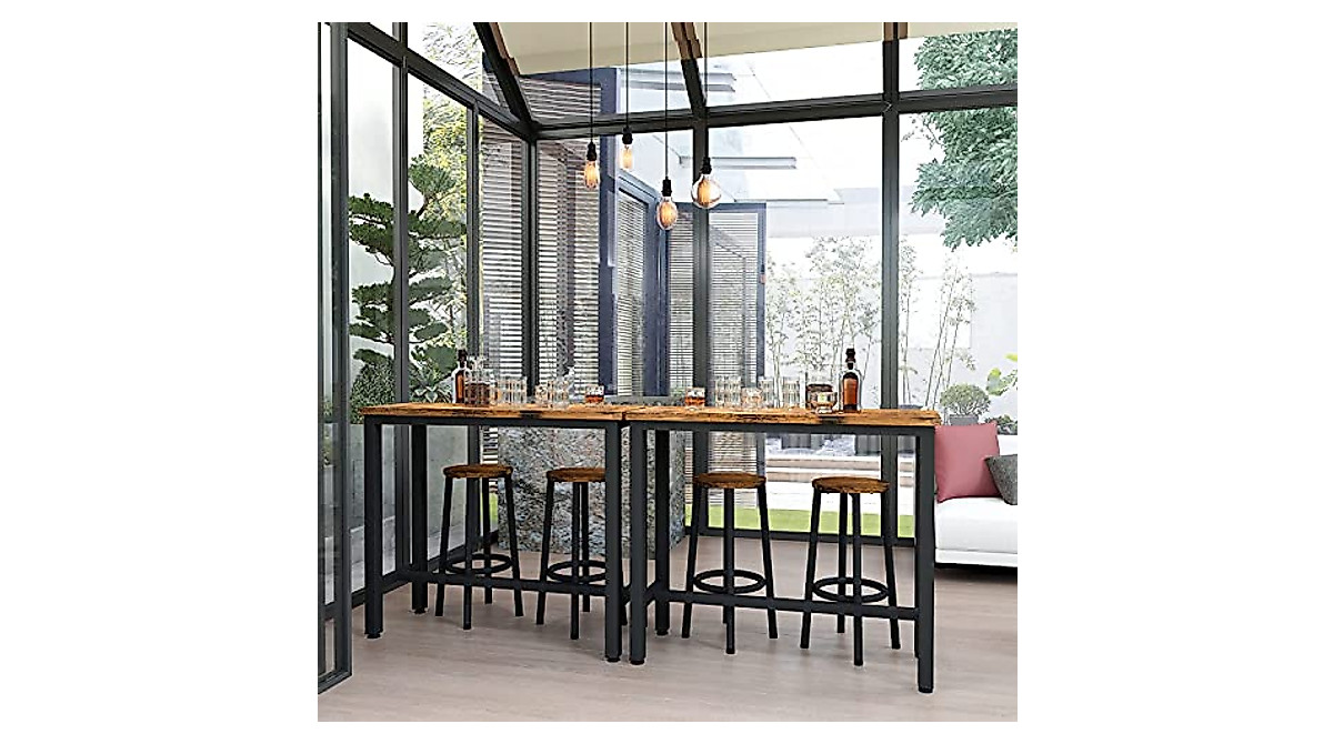 Hooseng Bar Table Set - Stylish Rustic Dining for 2