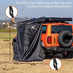 Leadwin Naturnest Car Side Tent, Pop Up Camping Privacy Shower Tent, LED Light Strip, Waterproof, UV Protection