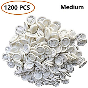 ANSLYQA Finger Cots Latex (Medium,1200 Pcs) Disposable Finger Covers Anti Static Rubber Fingertips Protective for Electronic Repair,Crafting Industrial Apply