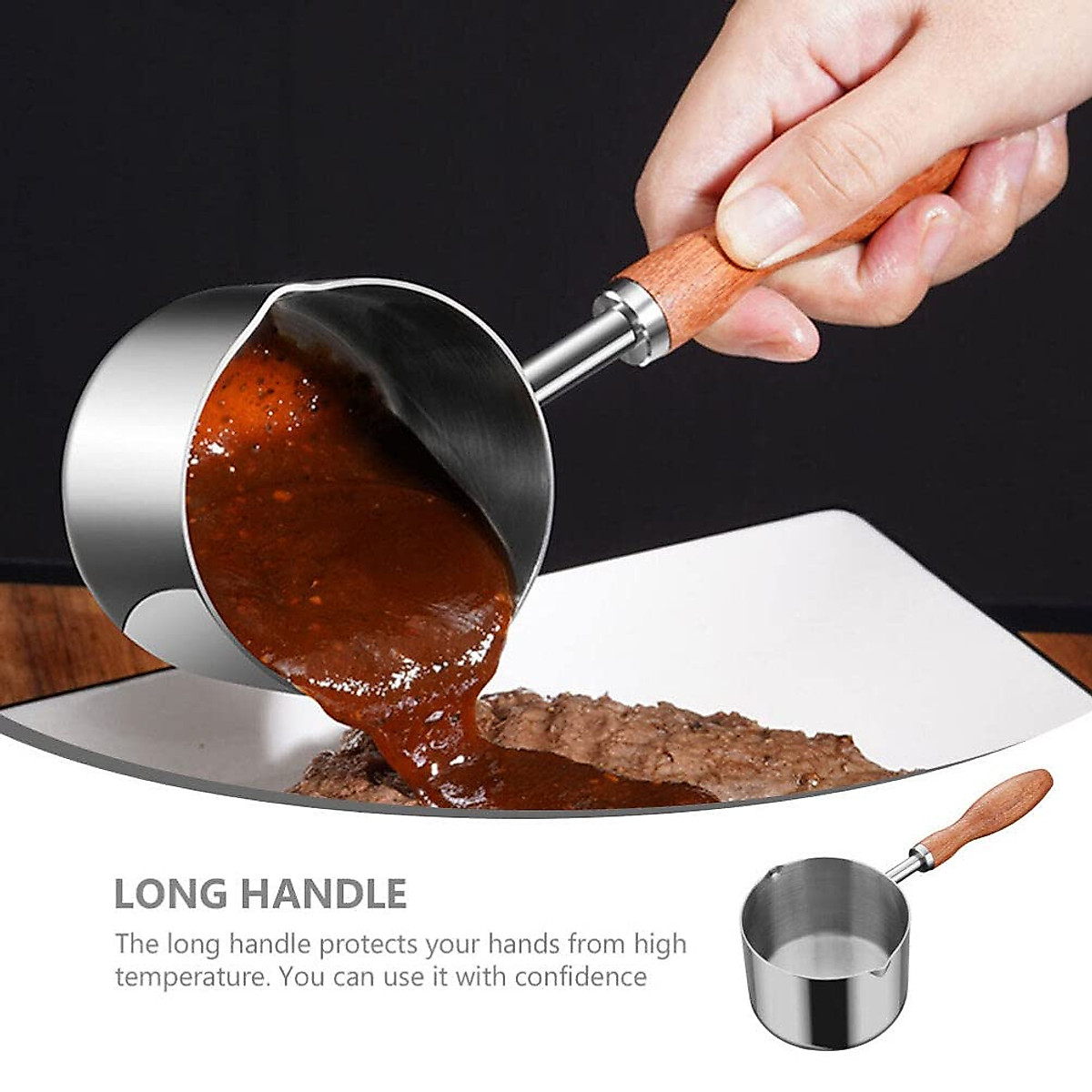 CALLARON Metal Milk Pot Saucepan Boiler Pot Nonstick Boiling Egg Pot with Handle for Melting Chocolate Wax Candy Candle Making