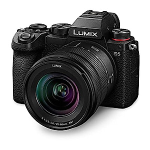 Panasonic LUMIX S5 4K Mirrorless Full-Frame L-Mount Camera with LUMIX S 20-60mm f/3.5-5.6 Lens, Sling Camera Bag, Lithium-Ion Battery Pack, 64GB SD Cards, Cleaning Wipes and Cable Bundle (7 Items)