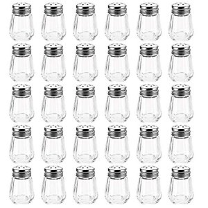 TOPZEA Set of 30 Salt and Pepper Shakers, 0.5 Oz Mini Clear Salt and Pepper Holders Spice Shaker Glass Kitchenware for Home, Wedding, Car Camping, RV, Beach Vacation