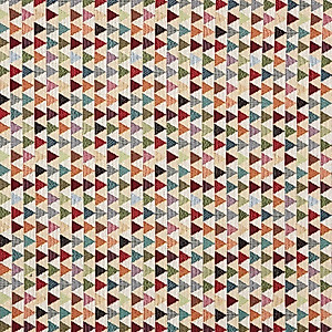 Kt KILOtela Upholstery Fabric, Jacquard Gobelin, Upholstering Furniture, Headboards, Accent Pillows, Handbags, Tote Bags, 1 Yard, 36" Length x 110" Width, Triangles, Multi, Beige