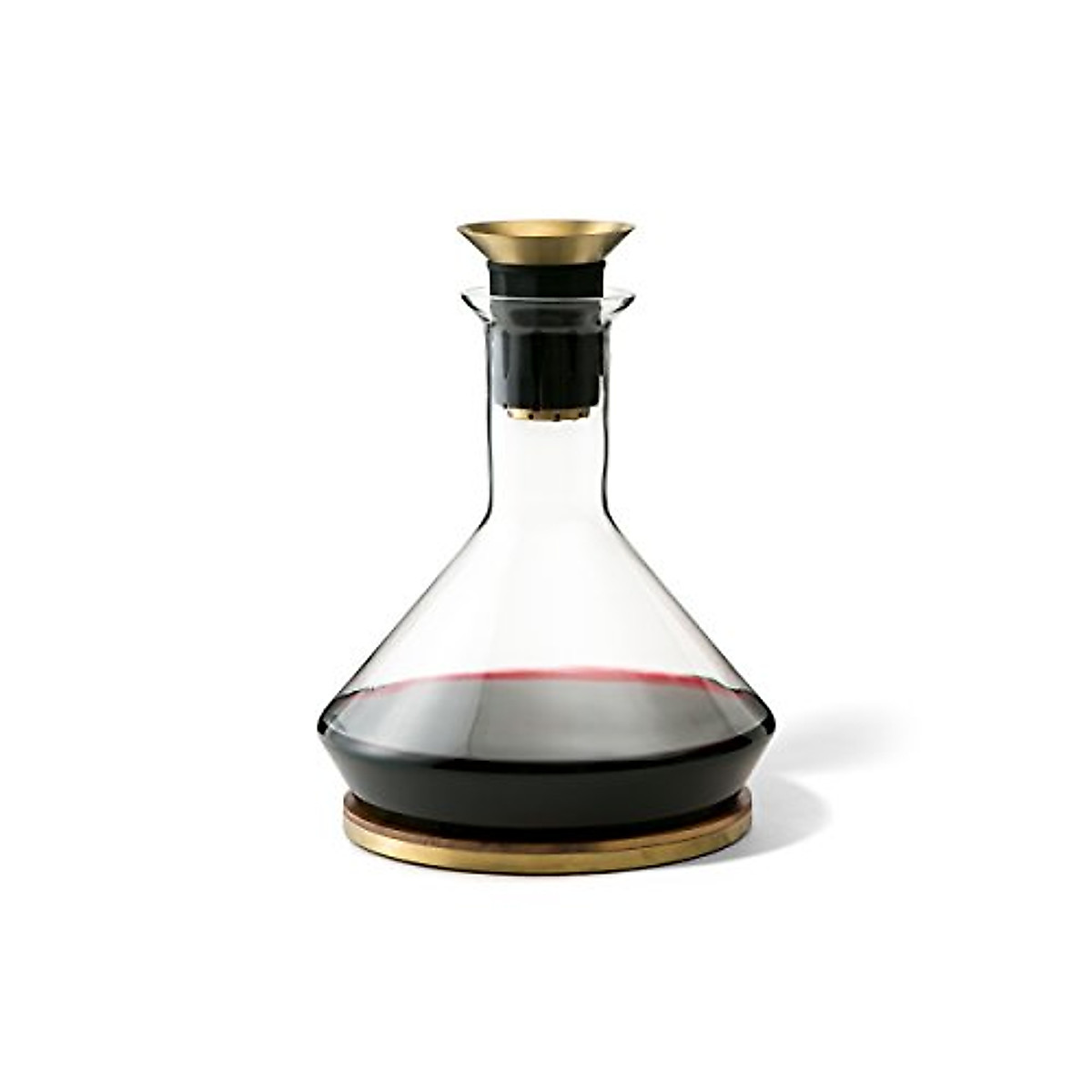 RBT Decanter with Wood Coaster and Micro-Perforated Aerator,Clear