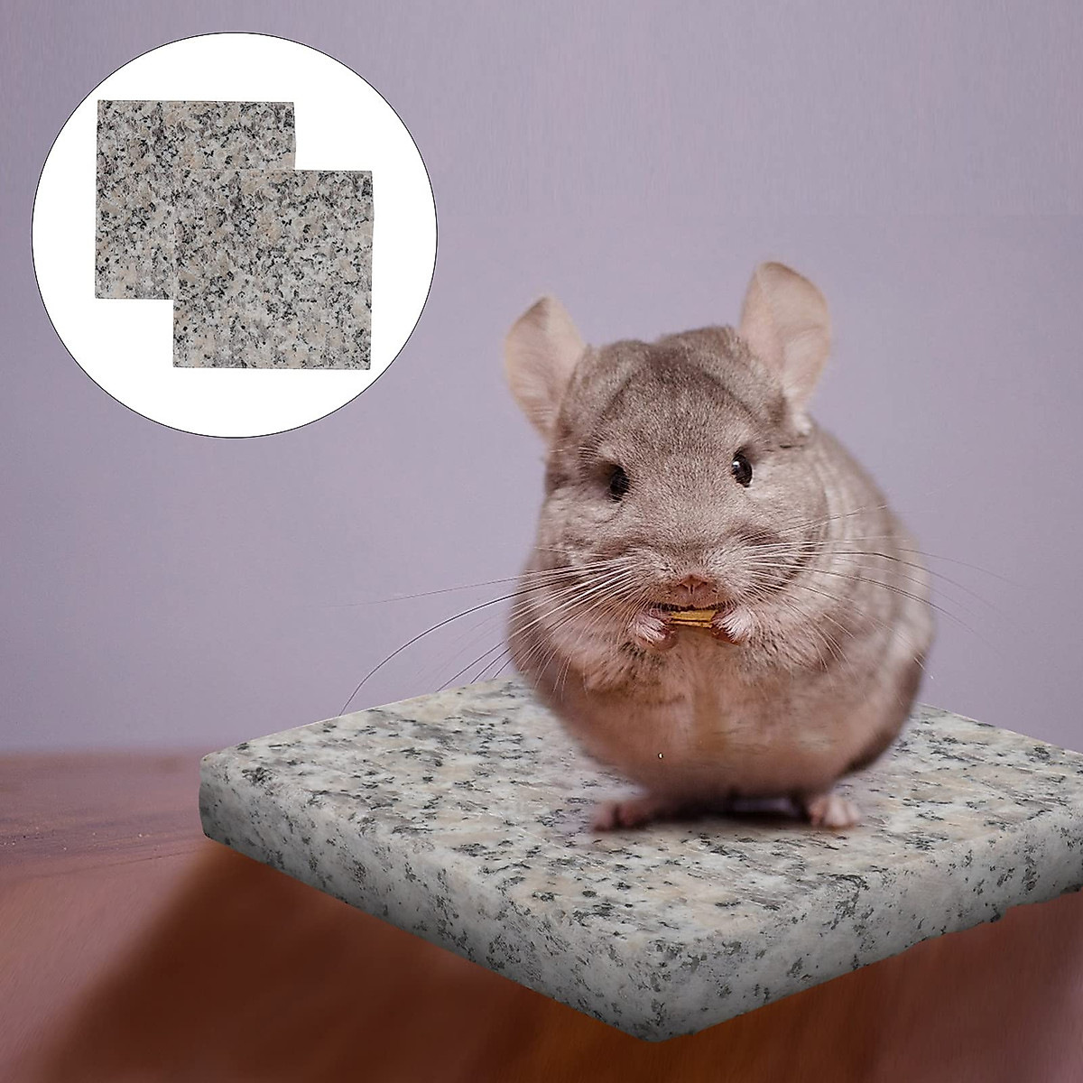 STOBOK 2Pcs Pet Cooling Mat, Granite Material, 9x9cm, Rabbit, Hamster, Chinchilla