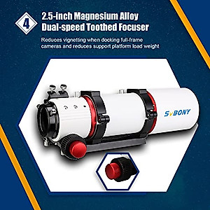 SVBONY SV550 APO Triplet Refractor, 80mm F6 OTA with 2.5 inches Micro-Reduction Rap Focuser, Astronomy Telescope Adults for Deep Sky Astrophotography and Visual
