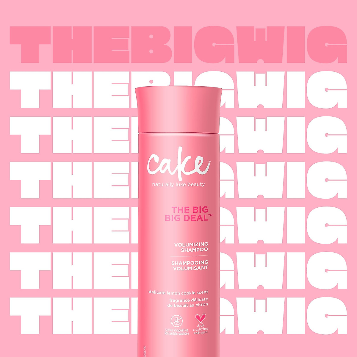 Cake Beauty Volumizing Shampoo, The Big Big Deal– Body Boosting & Weightless Cleansing – With Aloe Vera Rice & Soy Protein – For All Hair Types – 10 Fl Oz / 295 ml