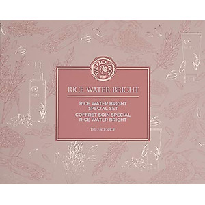 THE FACE SHOP Rice Water Bright Set - Cleanser 150ml + Light Cleansing Oil 150ml + Foam 100ml , 3 Count (Pack of 1)