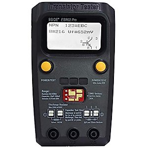 BSIDE ESR02 PRO Digital Transistor Tester SMD Components Meter Mega328 NPN/PNP Diode Triode Capacitor Inductance ESR Checker with Tweezers