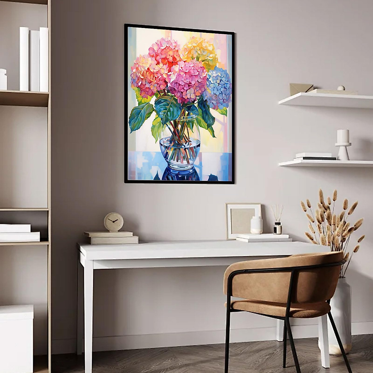 Hydrangea Diamond Painting Kits for Adults-Flowers Diamond Art Kits for Adults,5D Diamond Painting Flowers,DIY Full Drill Diamond Painting Flower Gem Art and Crafts 12x16inch