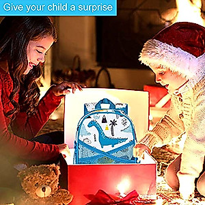 AGSDON Toddler Backpack with Leash, 9.5" Baby Dinosaur Safety Leashes Removable Tether Bookbag