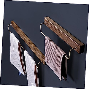 ORFOFE Towel Rack Towel Hanger Wall Mounted Hooks Kitchen Towel Holder Wall Mounted Towel Bar Heavy Duty Hangers Wall Mounted Clothes Mounted Clothing Rack Bathroom Black Walnut