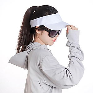 Marrywindix 1 Piece of White Sport Wear Athletic Visor Sun Sports Visor Hat Visor Adjustable Cap for Women and Men (One Size)