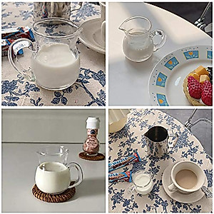 DGQ Classic Glass Creamer Pitcher with Handle 4oz Pack of 2 Milk Pourer Mini Creamer for Coffee Tea Maple Syrup Serving