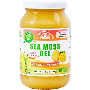 EverSmith Organics - Wildcrafted Irish Sea Moss Gel | Made in USA | Rich in Vitamins & Minerals | Sea Moss Gel Organic Raw | Nutritional Supplement | Mango Pineapple (16 oz)