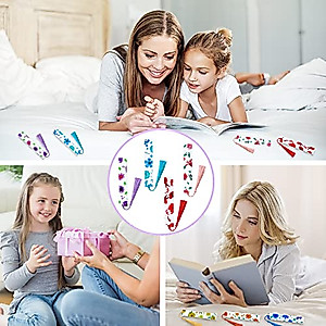 16 Pieces Flower Resin Bookmarks,8 Sets Flower Acrylic Bookmarks,Transparent Floral Bookmarks with Tassels,Floral Resin Bookmarks Colorful Flower Printing Bookmarks for Women Teacher Kids Book Lovers