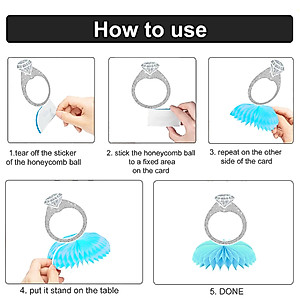 Last Toast On The Coast Bachelorette Party Honeycomb Centerpieces Decorations, Summer Blue Beach Pool Bridal Shower Diamond Ring Coastal Nautical Decor Supplies for Bride to be