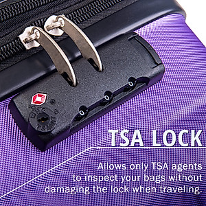 Merax Luggage Sets 2 Piece Suitcase Set 20/28,Carry on Luggage Airline Approved,Hard Case with Spinner Wheels,Purple