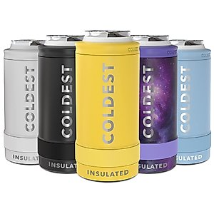 Coldest 4 in 1 Bottle Cooler Can 24 oz Tumbler in 1 - Bottle Cooler Beer, Soda, Energy Drink, Water | Vacuum Insulated Stainless Steel Cooler for 20 oz, 24 oz, 25 oz