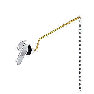 Hibbent Toilet Handle Replacement, Side Mount Tank Flush Lever Handle Compatible with Kohler Toilet Tank, Toilet Trip Lever with Stainless Steel Flapper Chains, Toilet Repair Handle, Chrome