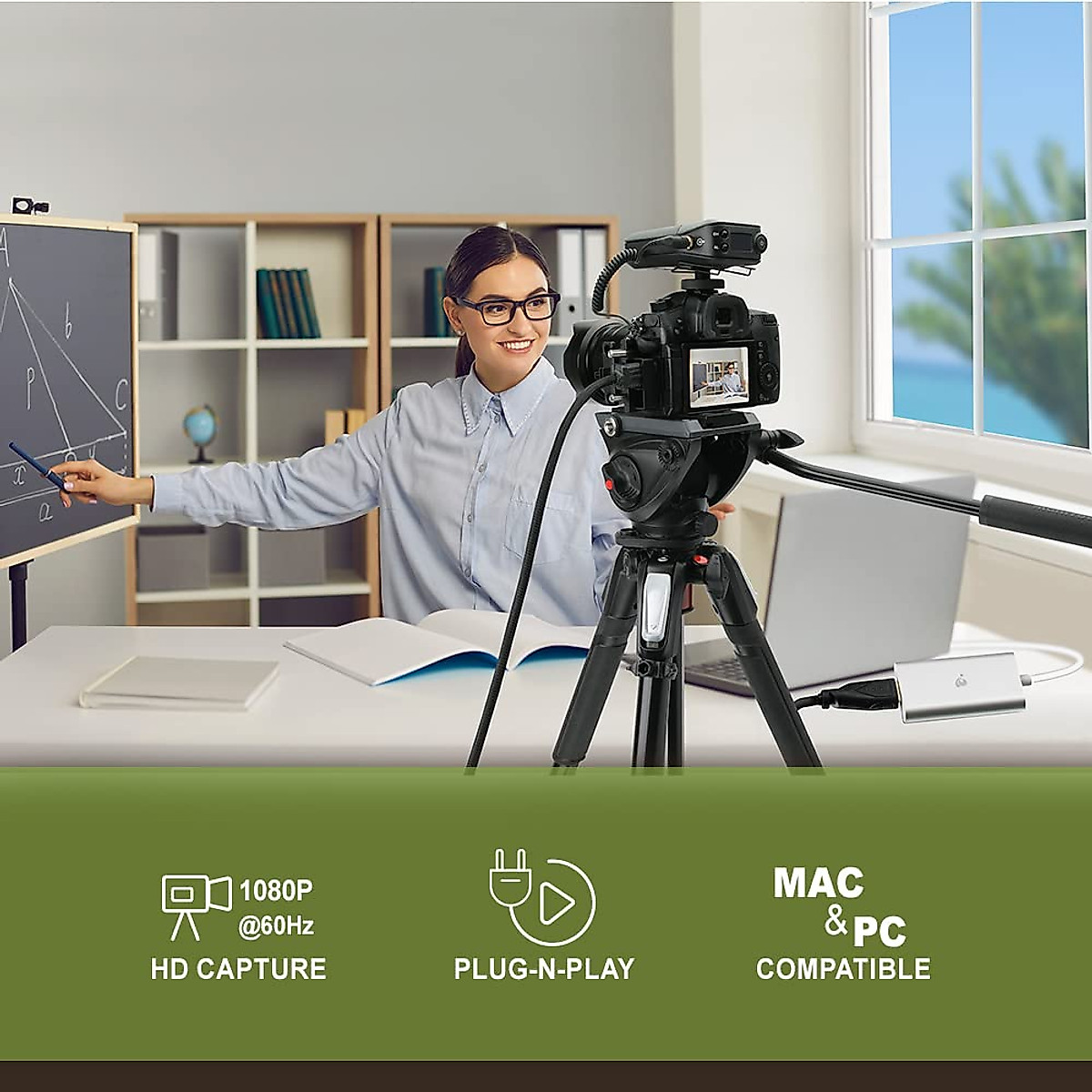 IOGEAR Upstream HDMI to USB-C Video Capture Adapter - 1080p 60Hz - Stream Live Audio/Video - Xbox - PS4 - Switch - DSLR Camcorders - Windows - Mac - GUV301