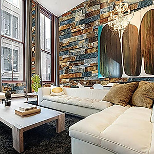 LiKiLiKi Stone Brick Wallpaper Peel and Stick Wallpaper Removable Kitchen Wall Covering Roll Home Use Decoration Self Adhesive Vinyl 17.71''x118''