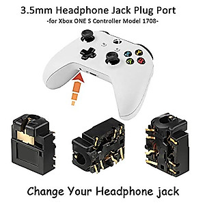 31 Pieces Replacement Game Controller Kit, Thumbsticks Grips Cover, Joystick, Bumpers Triggers, ABXY Buttons, Headphone Jack Plug Port, Screwdriver Compatible with Xbox ONE S Controller Model 1708