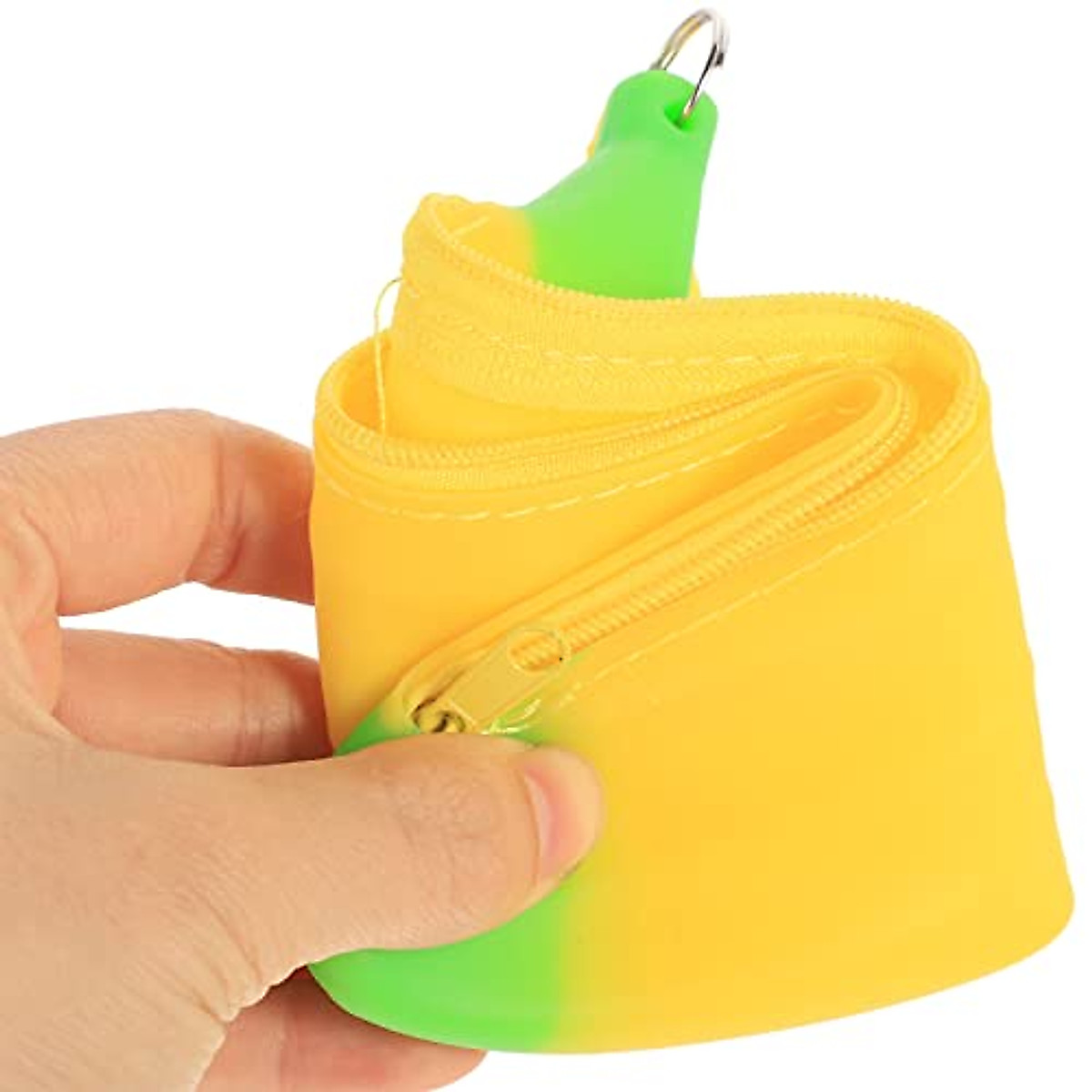 Ciieeo 2pcs Banana Shaped Pencil Bag Silicone Pen Bag Large Capacity Banana Pencil Case
