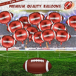 30 Pcs 22 Inches Football Balloons Foil Field Football Party Decorations Aluminum Foil Football Shaped Sports Balloons for Sport Themed Birthday Party Decor