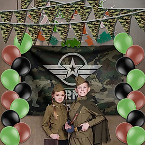 49ft Army Camo Birthday Decorations, Army Camo Pennant Flag Banner, Army Camo Theme Triangle Flags Banner for Army Camo Birthday Party Decorations