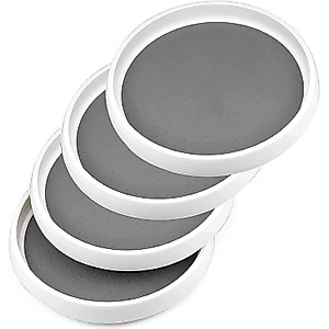Rarapop 4 Pack Non Skid Lazy Susan Turntable Display Stand, 12-Inch Rotating Spice Rack Spinning Organizer for Cabinet, Pantry, Refrigerator, Countertop