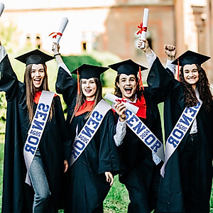 Marsui Senior 2024 Satin Sashes with Glitter Letters Cheerleader Sash Graduation Celebrations Sashes Senior Cheer Sash Class Competition 2024 Sashes for Girls Graduation Party (Vivid Style,24 Pcs)