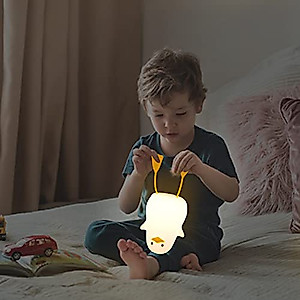 Hinittey Cute Cowboy Duck Lamp, Silicone Duck Light with Cowboy Hat & Mini Camera & USB Rechargeable & Touch Control Dimmable & Timer for Nursery, Birthday Xmas Baptism Gifts for Babys Girls Boys