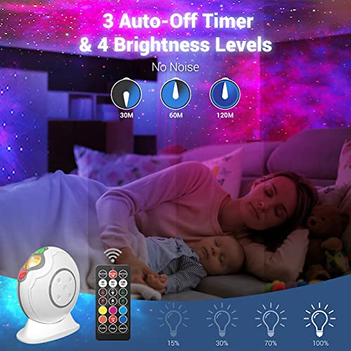 AIRSEE Star Projector Galaxy Light, Cordless Adjustable LED Laser Galaxy Projector with Remote Control & Timer, Magnetic Night Light Projector Valentine's Gifts for Party, Gaming Room, Bedroom Decor