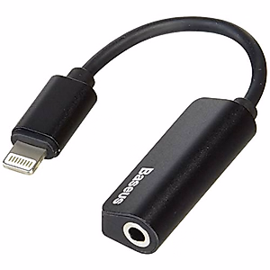 Baseus iPhone to 3.5mm Headphone Jack Adapter, Black, CALL32-01