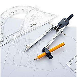Mr. Pen- Professional Metal Compass with Wheel and Lock for Geometry, Drafting, Math, Drawing