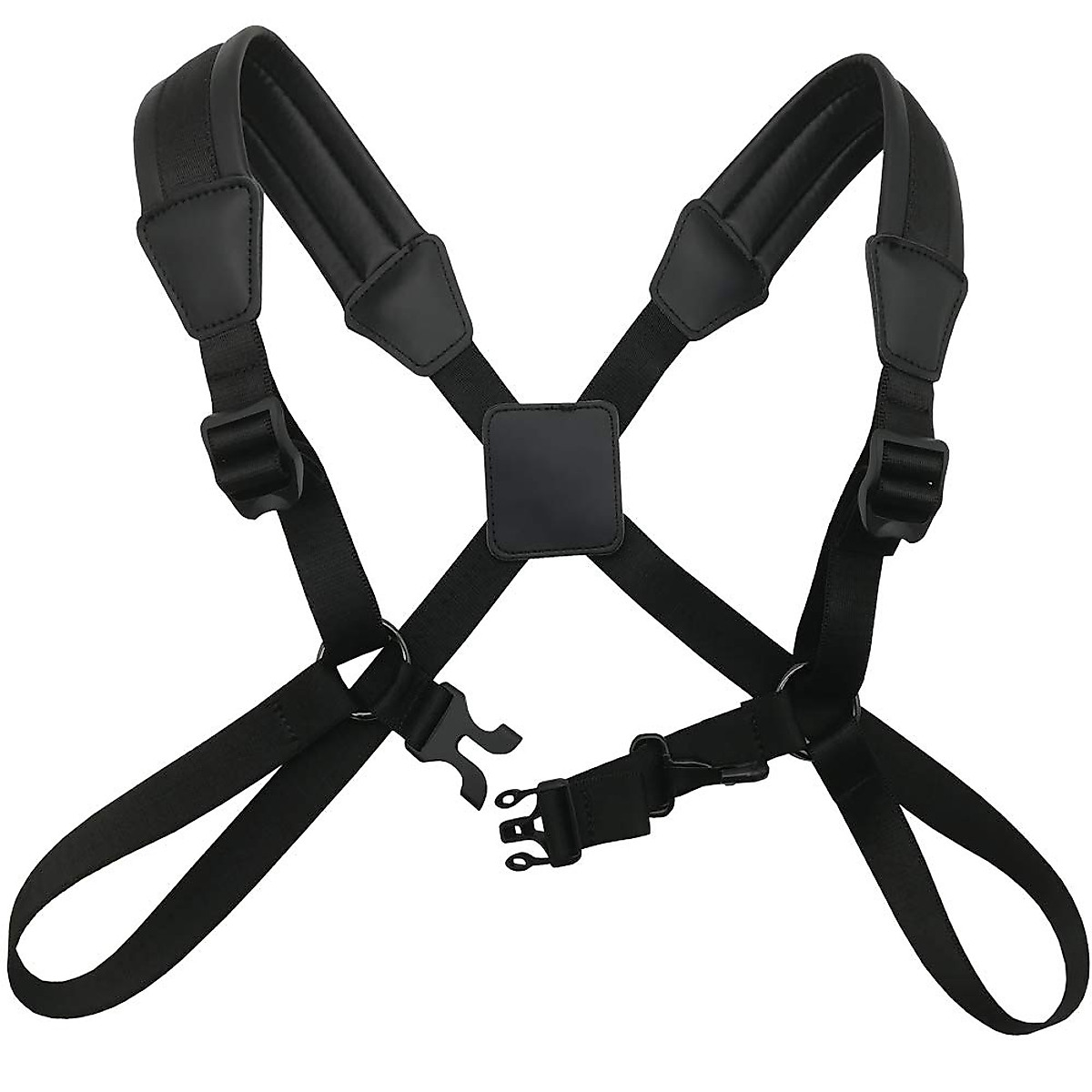 Saxophone Strap Professional Shoulder Harness Leather Padded for Alto Tenor Bari Soprano Sax