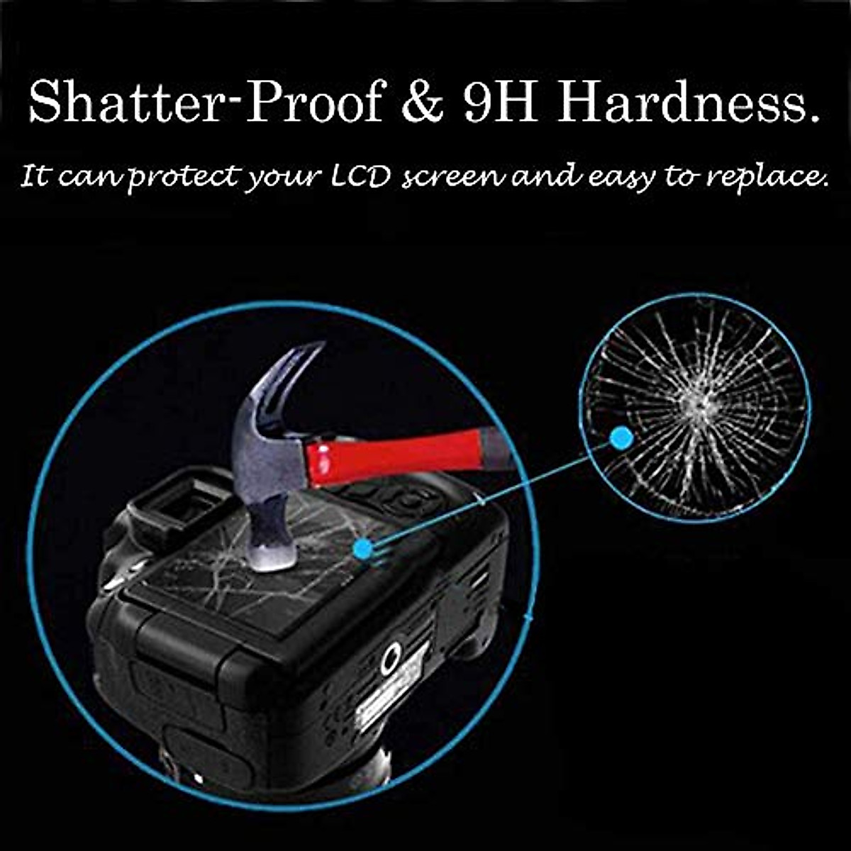 PCTC EOS R6II R6 R7 Screen Protector Appliable for Canon R6II R6 R7 Full-Frame Mirrorless Camera (3 Pack), 0.3mm 9H Hardness Tempered Glass Screen Cover, 2* Hot Shoe Cap Cover