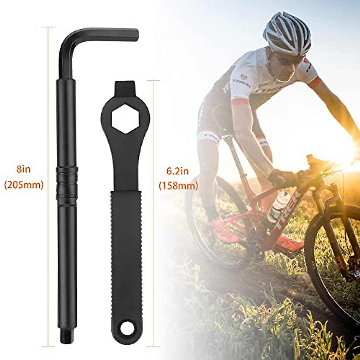 Oumers Bicycle Crank Puller Tool Set, Bike Crank Extractor+16mm Spanner Wrench+Bike Bottom Bracket Remover+Lengthen Allen Key Wrench +Square Head,Bike Repair Kit for all Cycling Enthusiasts