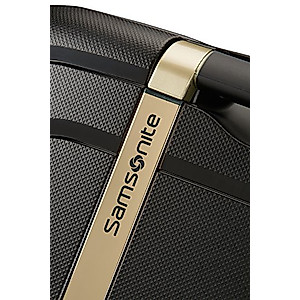 SAMSONITE S'Cure DLX Spinner 55, 2.9 KG Hand Luggage, 55 cm, 34 liters, Black (Black/Gold Deluscious)