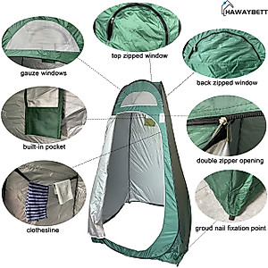 HAWAYBETT Portable Lightweight Pop-Up Outdoor Changing Tent，Waterproof Portable Set Up Dressing Room, Mobile Toilet, Fishing Shade, Private Shower，Fitting Room with Carry Bag