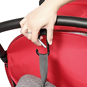 RUVALINO Diaper Bag Backpack, Stroller Hooks, Multifunction Travel Baby Back Pack with Changing Pad, Universal Stroller Clips for Mom Girls