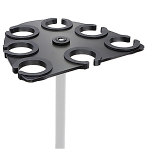 Numhag Microphone Holder, Multi Mic Holder for Wired and Wireless Mics, Multiple Microphone Organizer and Display for Mic Stand, Hold Up to 7 Microphones, Aluminum, Black