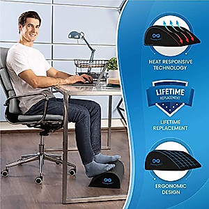 Everlasting Comfort Bundle - Office Chair Seat Cushion, Lumbar Support Pillow and Under Desk Foot Rest Under Desk