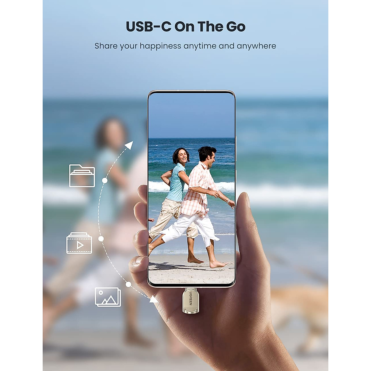 UGREEN USB C Micro SD Card Reader, Type C to Micro SD Card Adapter with Zinc Alloy External, Portable SD Card Reader USB C for TF Micro SDHC SDXC, Compatible with Samsung/Mac/iPad Pro/iPhone 15