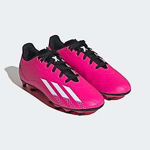 adidas X SPEEDPORTAL.4 Flexible Ground Soccer Shoe, Team Shock Pink/White/Black, 3.5 US Unisex Little Kid