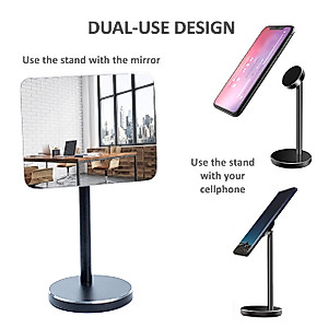 WatchYrBack Desk and Cubicle Mirror to See Behind You, Black Stand with Detachable Wide Angle Real Glass Mirror, Small & Discrete, Beautiful Design, Perfect Curvature for an exceptionally Clear View