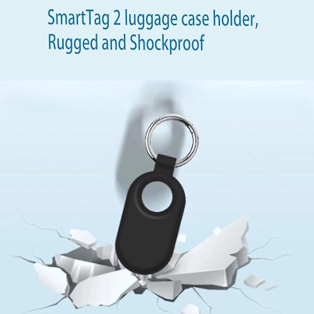 2023 New 2-Piece Silicone Full-Body Shockproof case is Specially Designed for Galaxy SmartTag2 case Keychain Smart Tag 2 case, which is Suitable for Keys, Wallets, suitcases, Backpacks (Black(2))